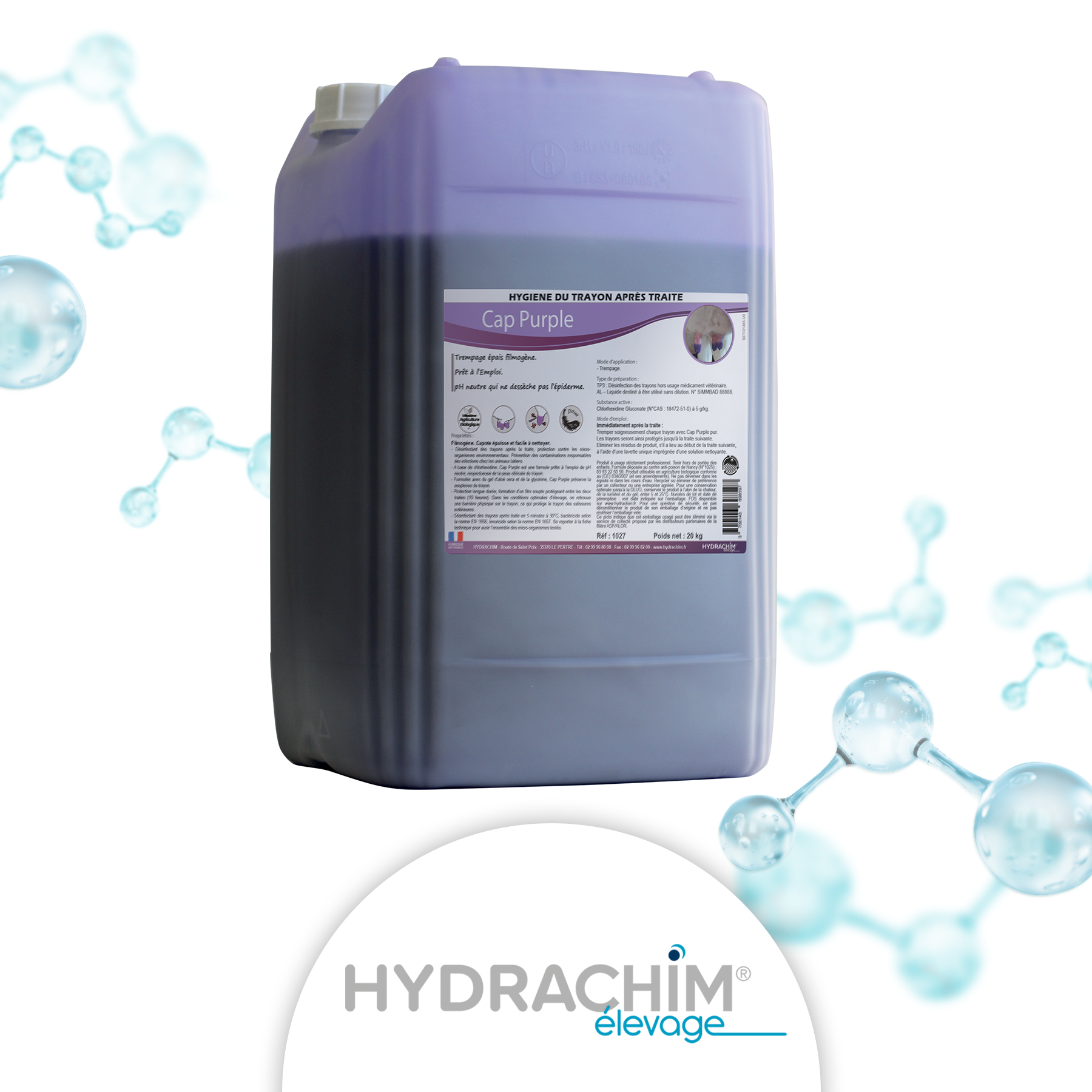Cap Purple - Trempage désinfectant après traite - Hydrachim