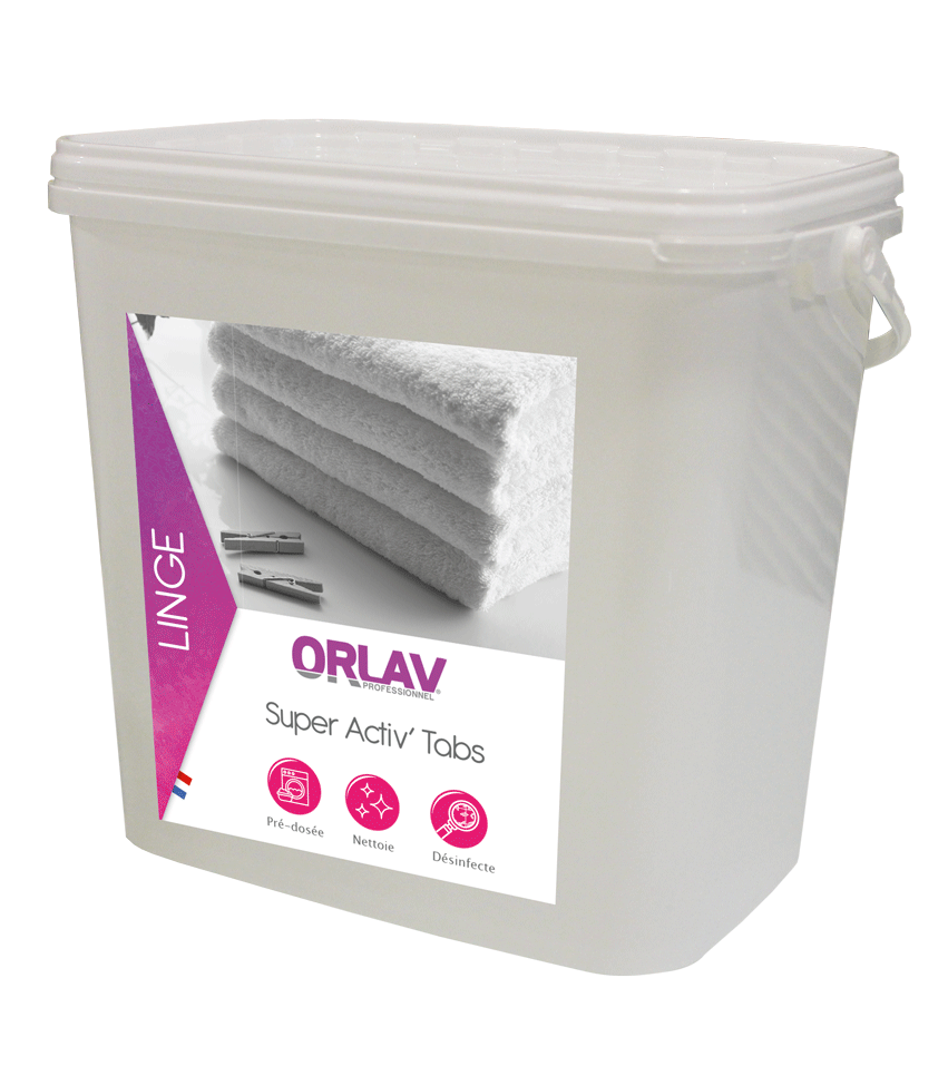 Lessive désinfectante en pastille - SUPER ACTIV' TABS - Hydrachim